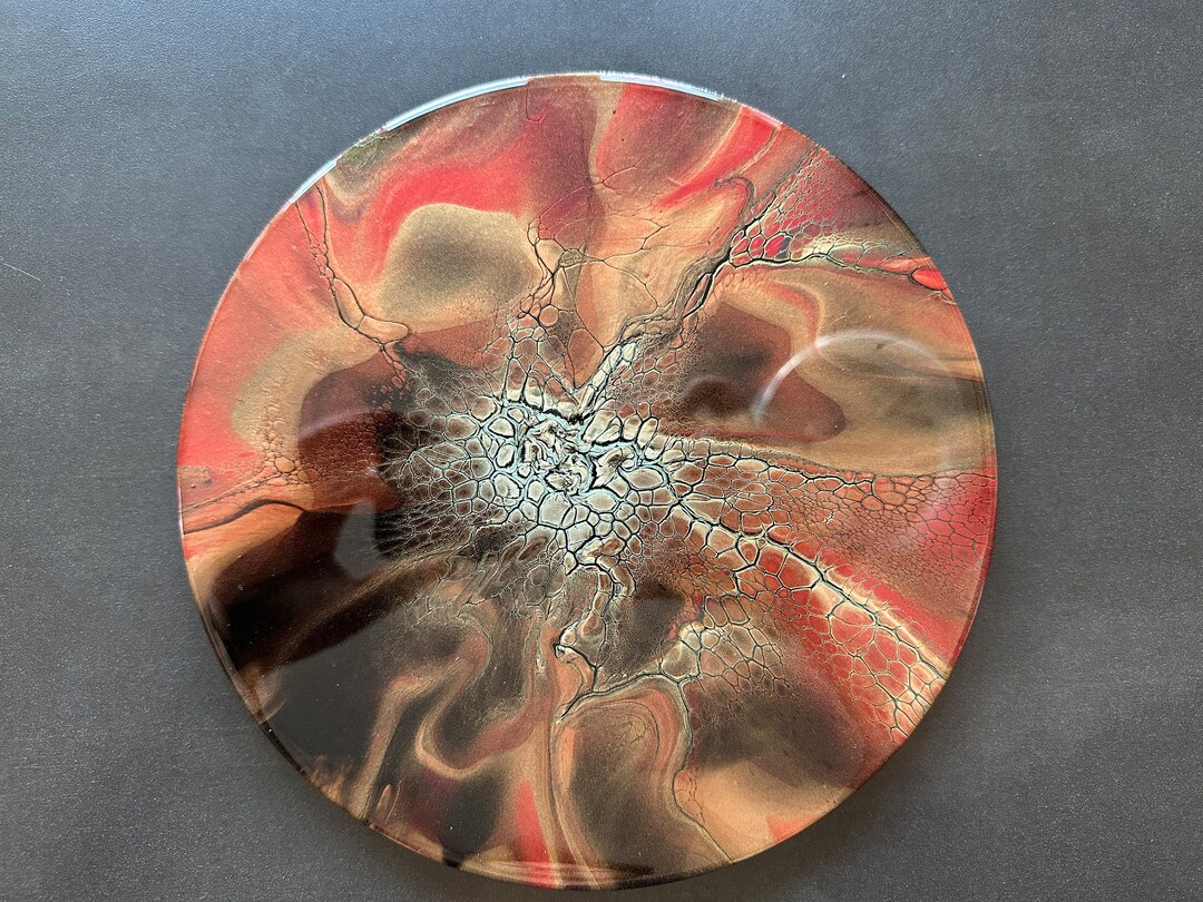 Acrylic Painting on MDF Disc - Pouring Technique, Resin Finish ...
