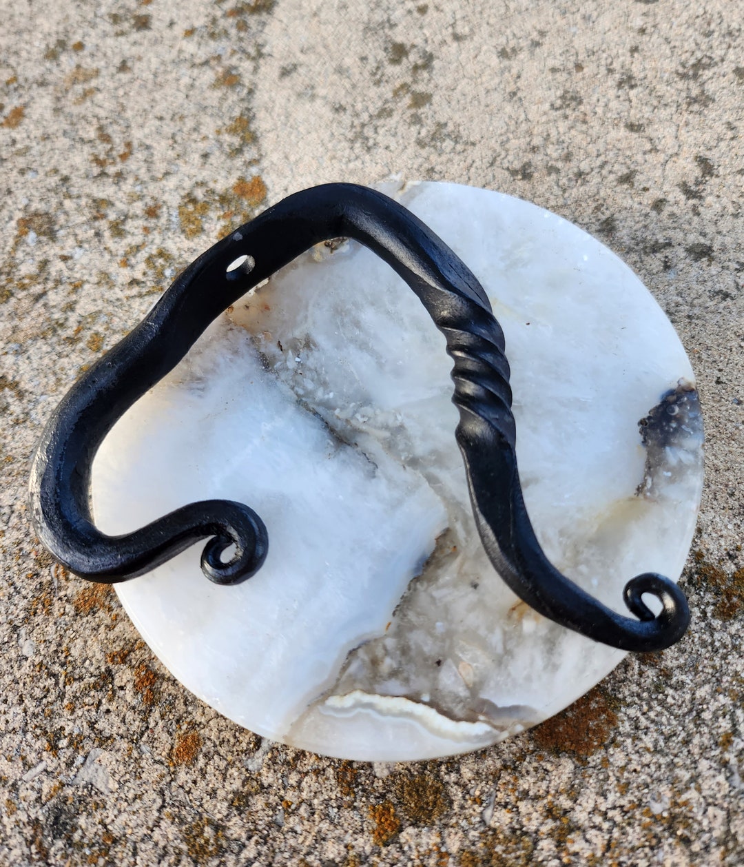 Hand Forged Double Hook | Metal Hardware | Rustic Hook for Coats Hats ...
