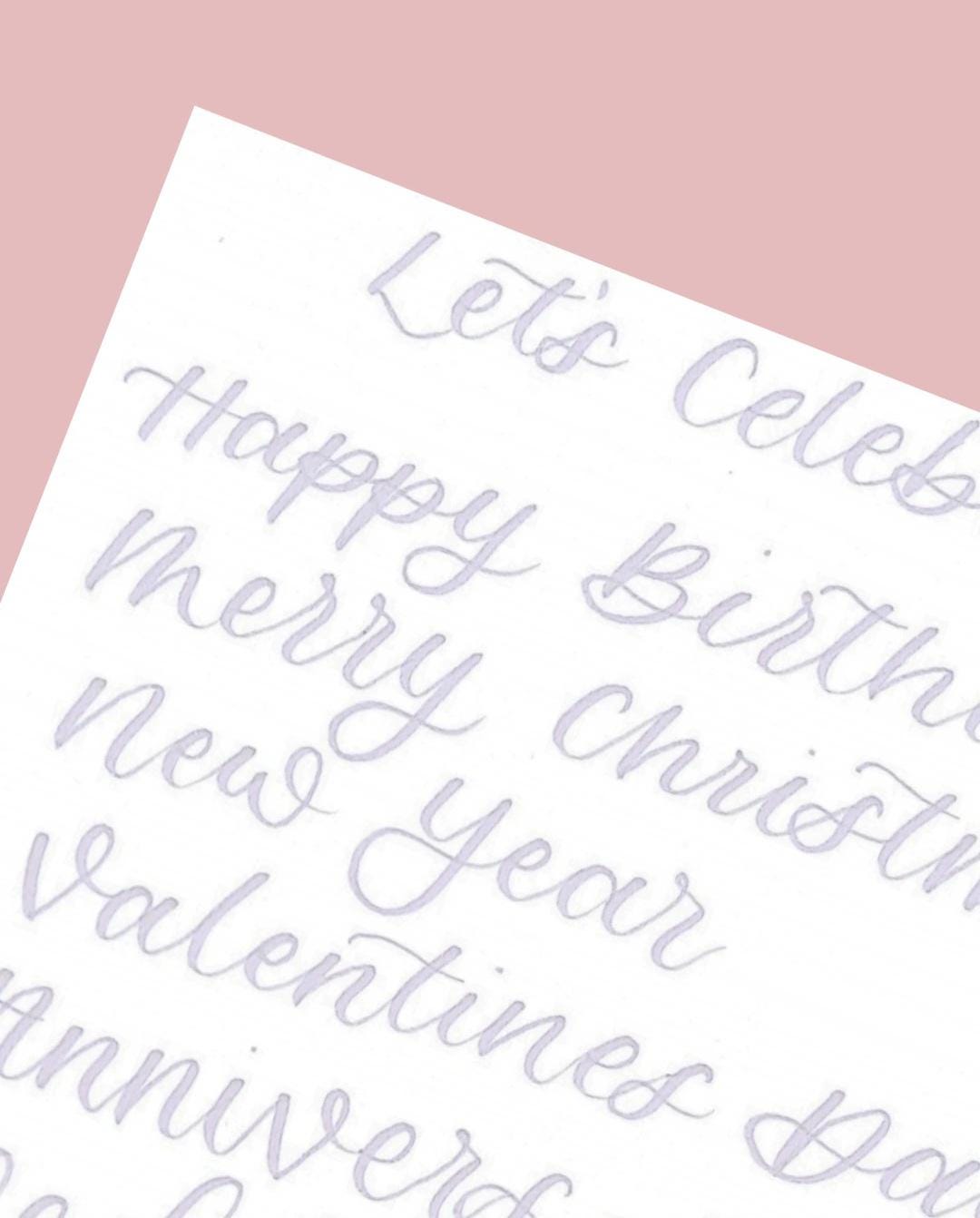 Celebrations Calligraphy Worksheet Birthday Wedding Christmas ...