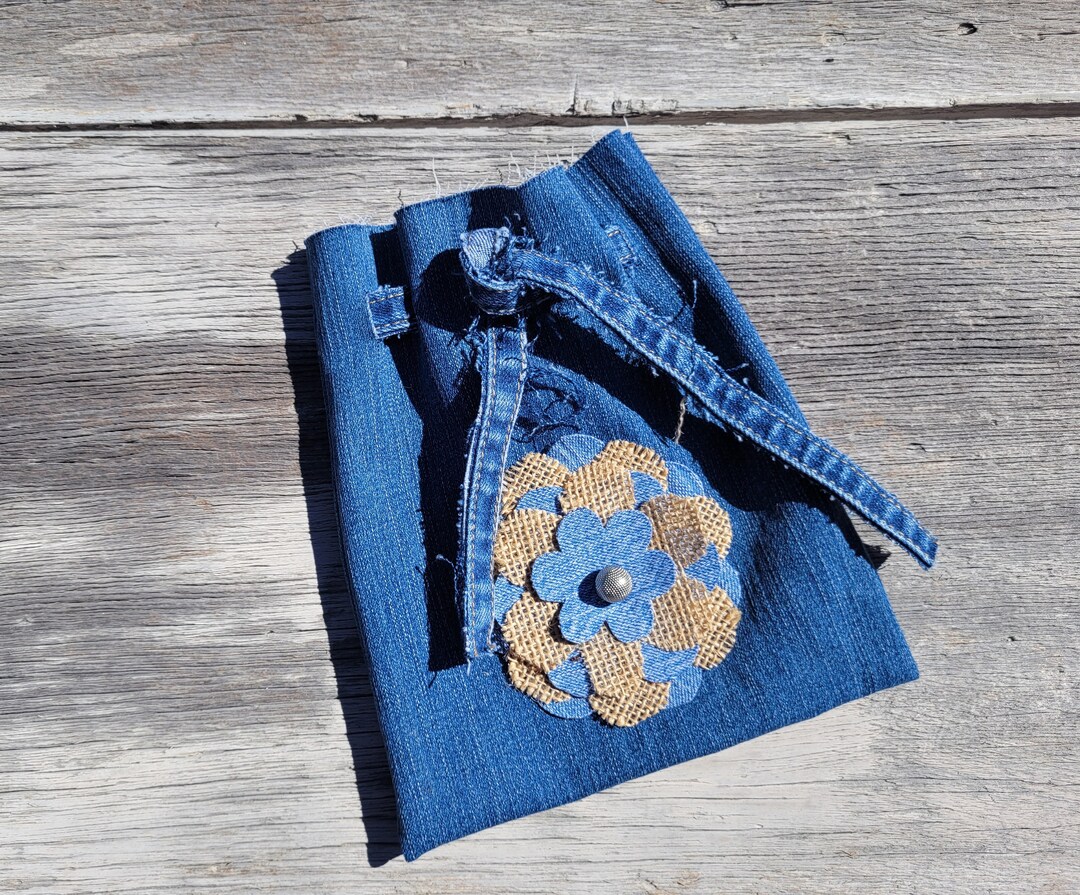 Denim & Burlap Bag - Etsy