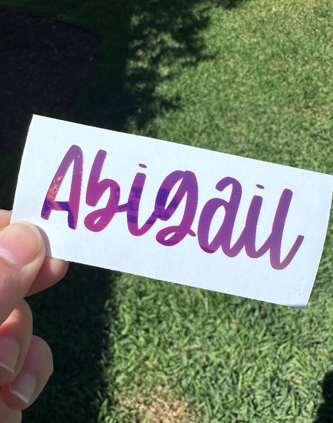 Pink Holographic Vinyl Name Decal / Custom Name Decals / Word Decal ...