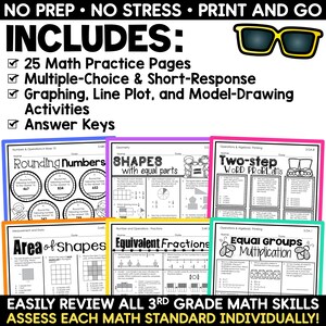3rd Grade Math Review Summer Math Worksheet, 3rd Grade Math Printable ...