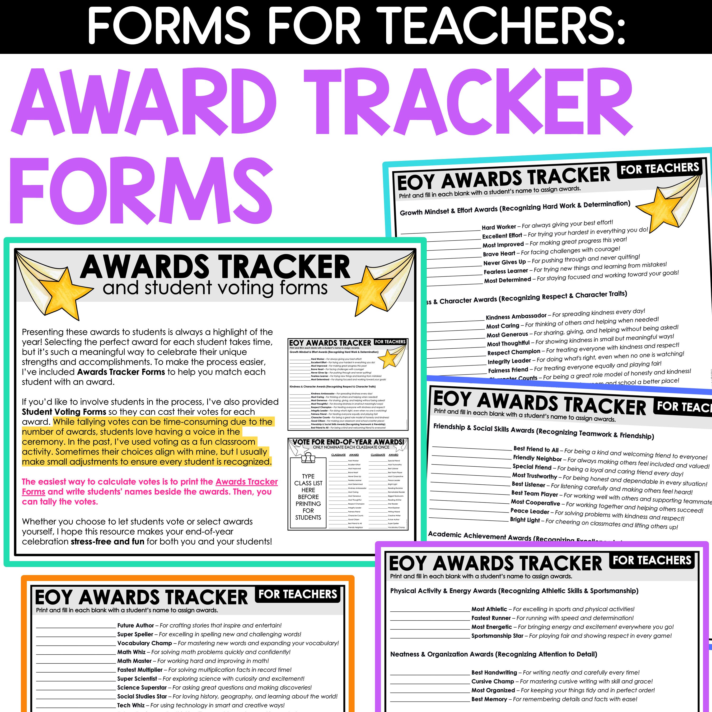 End of Year Student Awards Bundle | Editable Certificates for Classroom ...