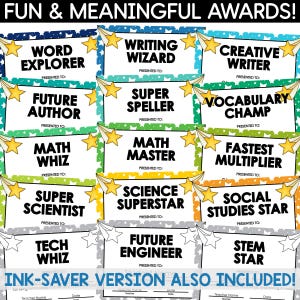 End of Year Awards Ceremony, Editable Superlative Awards for Teachers ...