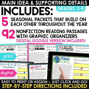 Main Idea and Supporting Details Worksheets Graphic Organizer Central ...