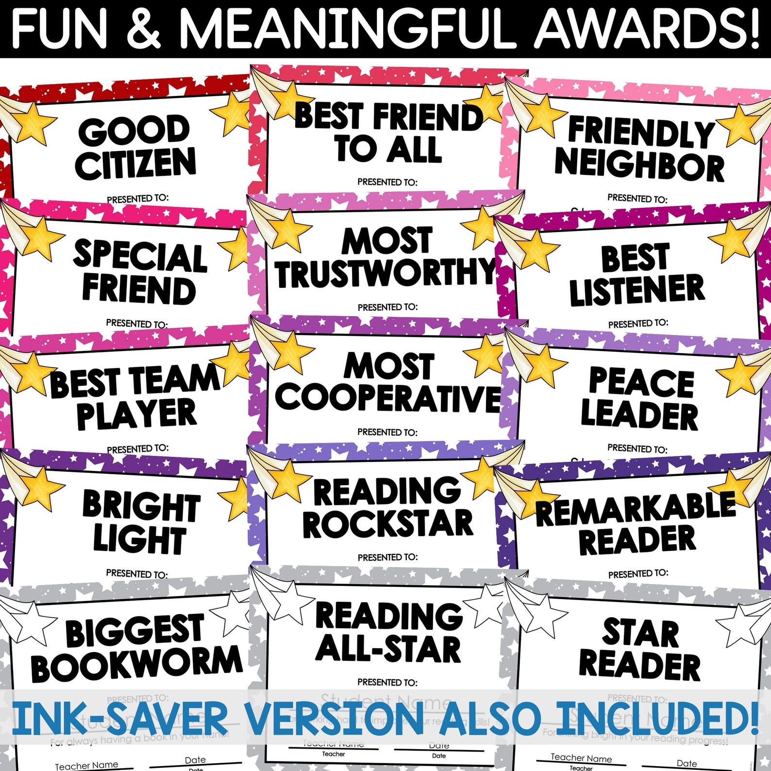 End of Year Awards Ceremony, Editable Superlative Awards for Teachers ...