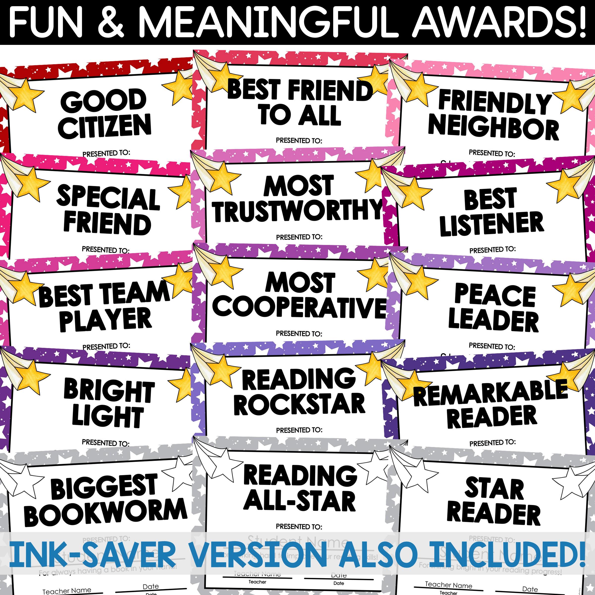 End of Year Awards Ceremony, Editable Superlative Awards for Teachers ...