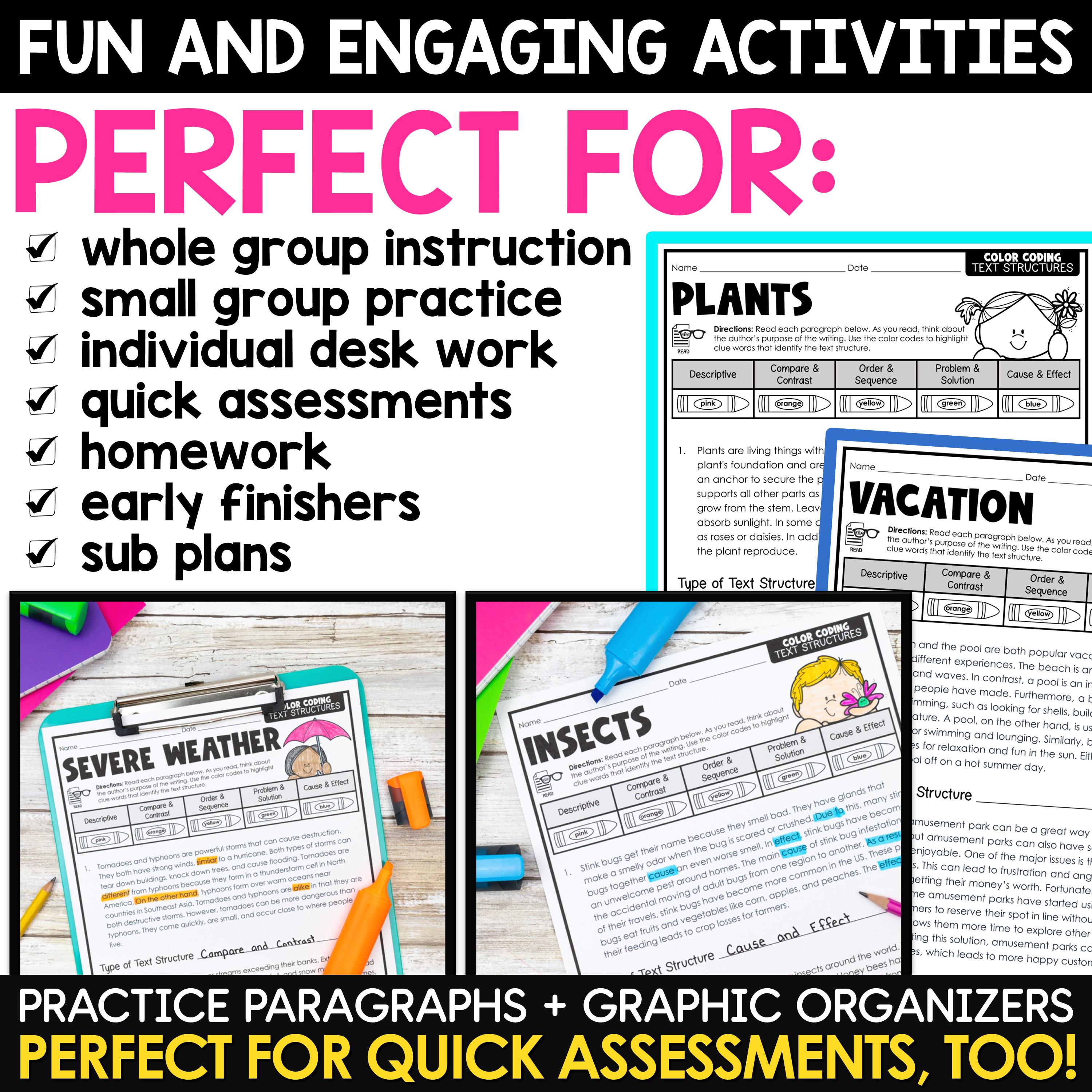 Nonfiction Text Structures Color by Code Informational Text Reading ...