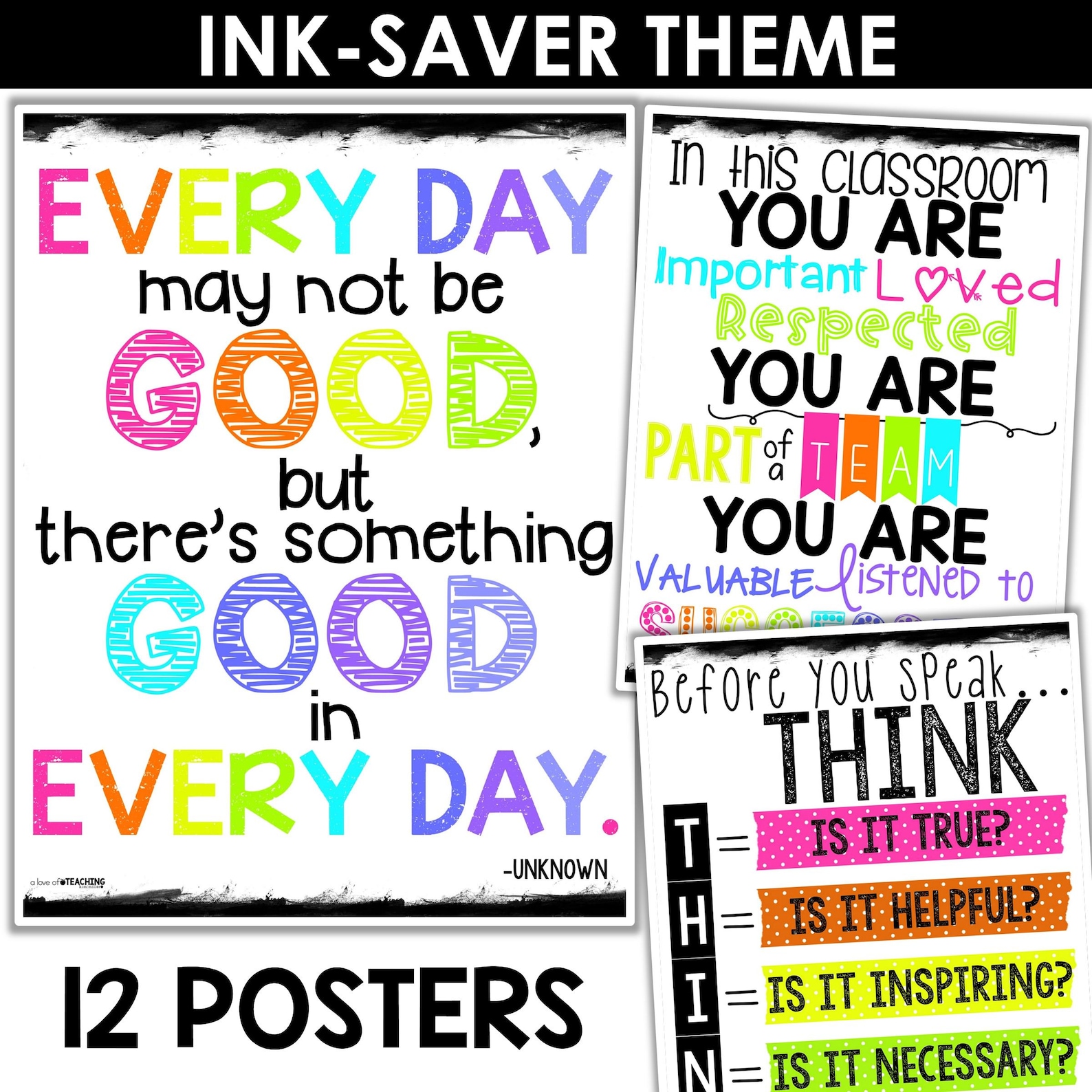 Motivational Growth Mindset Posters for Classroom Teachers, Inspiring ...