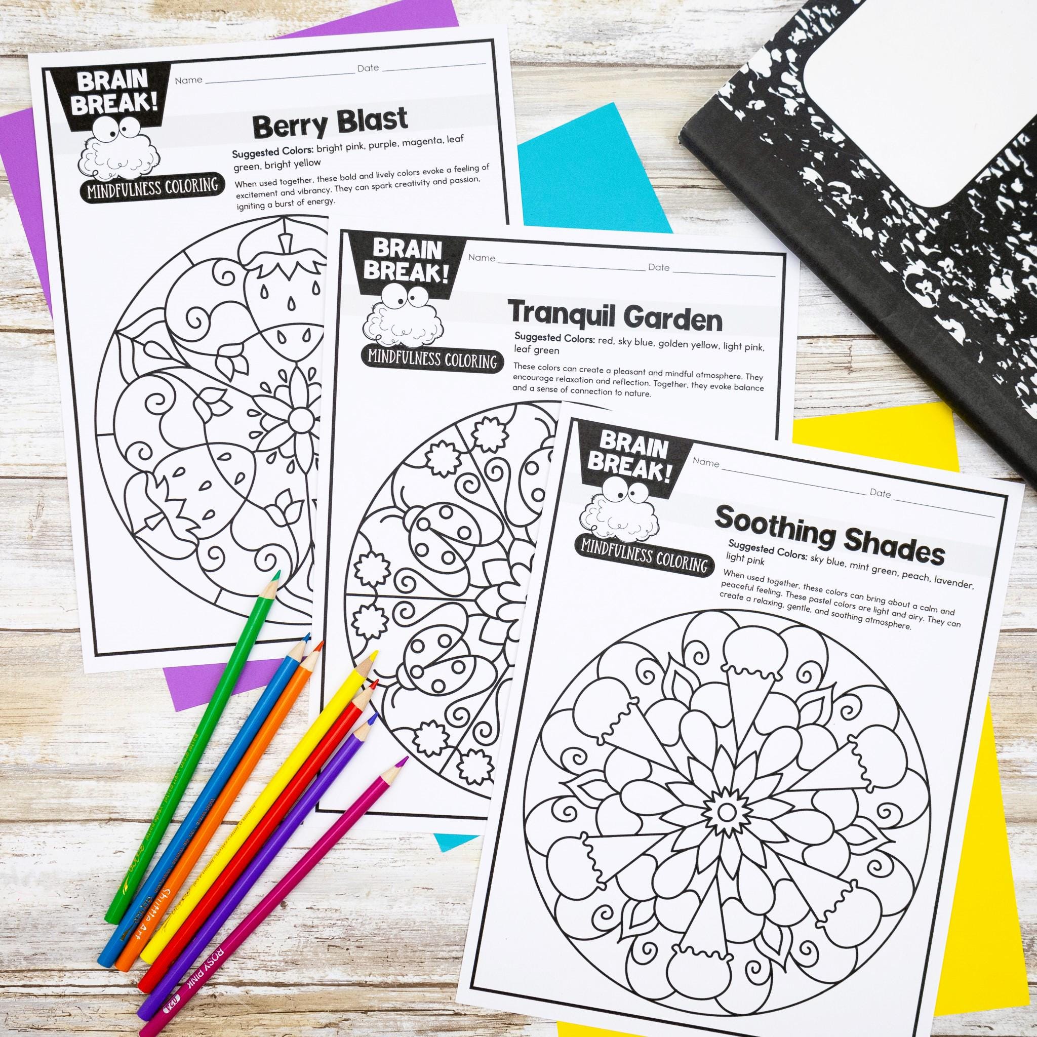Mindfulness Coloring Pages Activities for Kids | Coloring Pages for ...
