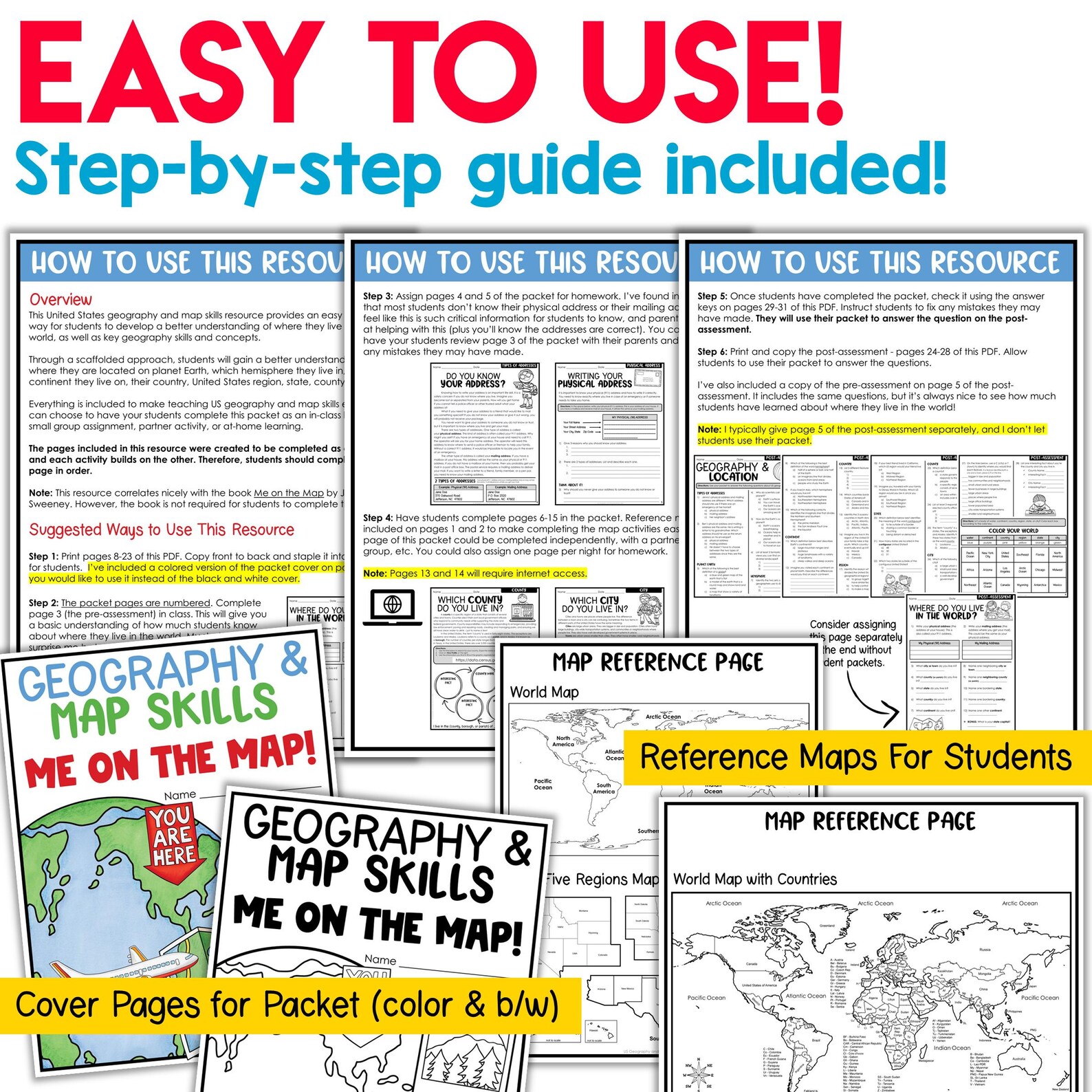 Map Skills US Geography Worksheet | Maps and Globes | Continents and ...