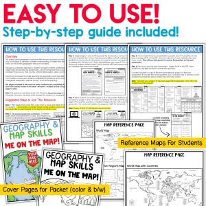 Map Skills US Geography Worksheet | Maps and Globes | Continents and ...