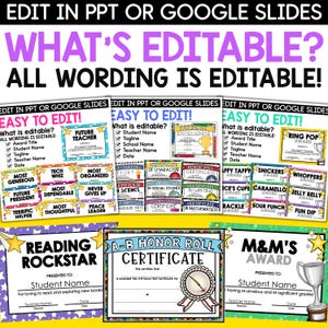 End of Year Student Awards Bundle | Editable Certificates for Classroom ...