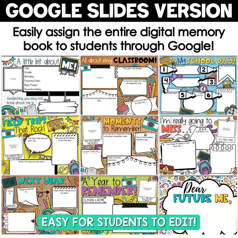 End of the Year Memory Keepsake Book 2nd 3rd 4th 5th Grade | Last Week ...