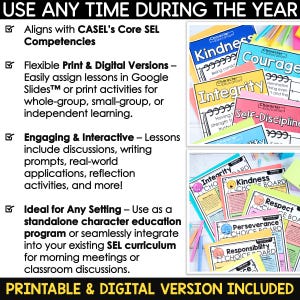 Character Education Social Emotional Learning Activities SEL Social ...