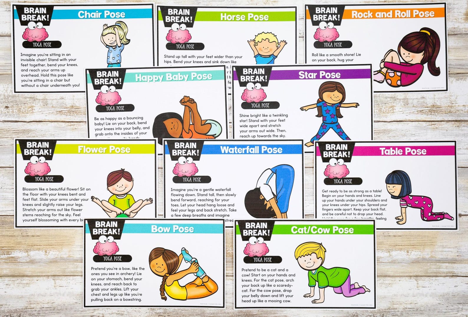 Mindfulness Activities for Kids | Kids Yoga Pose Cards | Brain Breaks ...