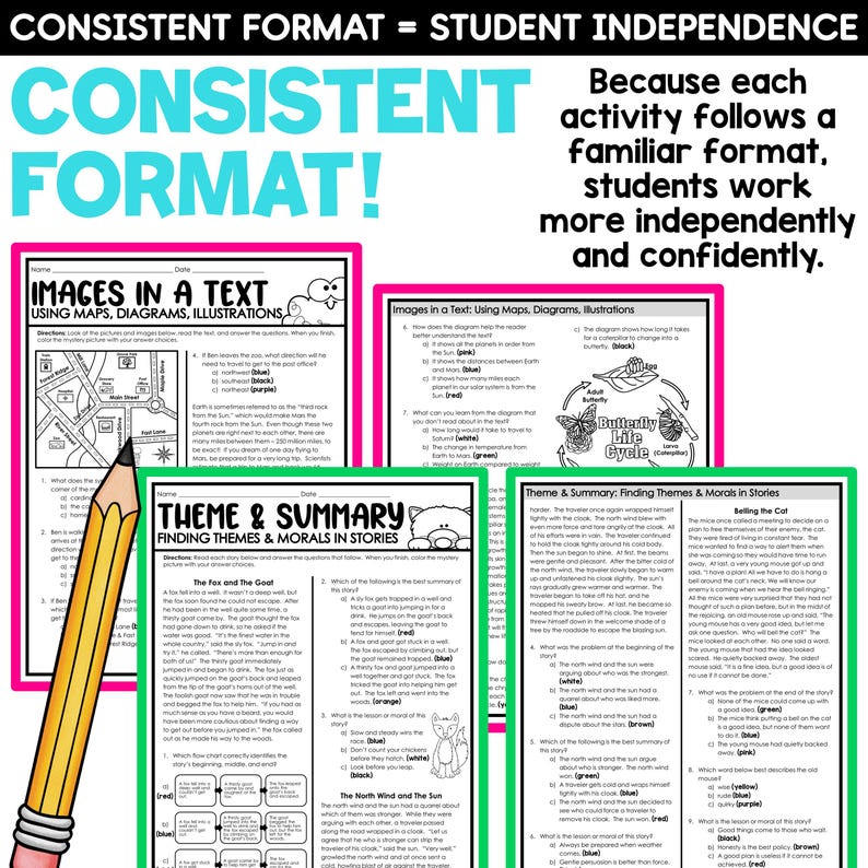 Reading Comprehension Bundle PDF, Digital Download Printables for 3rd ...