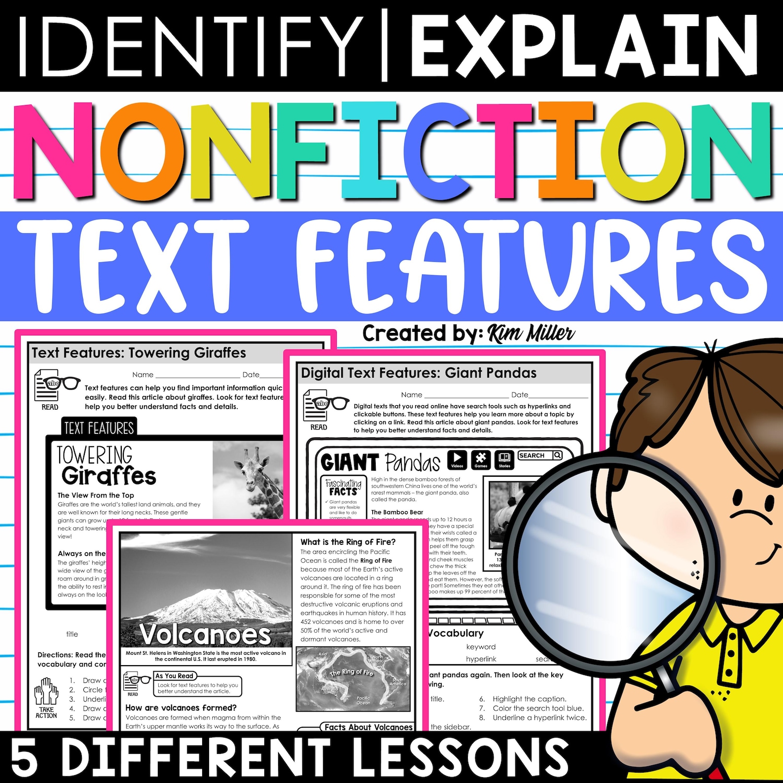 Nonfiction Text Features Worksheets, Informational Text, Reading ...