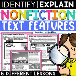 Nonfiction Text Features Worksheets, Informational Text, Reading ...