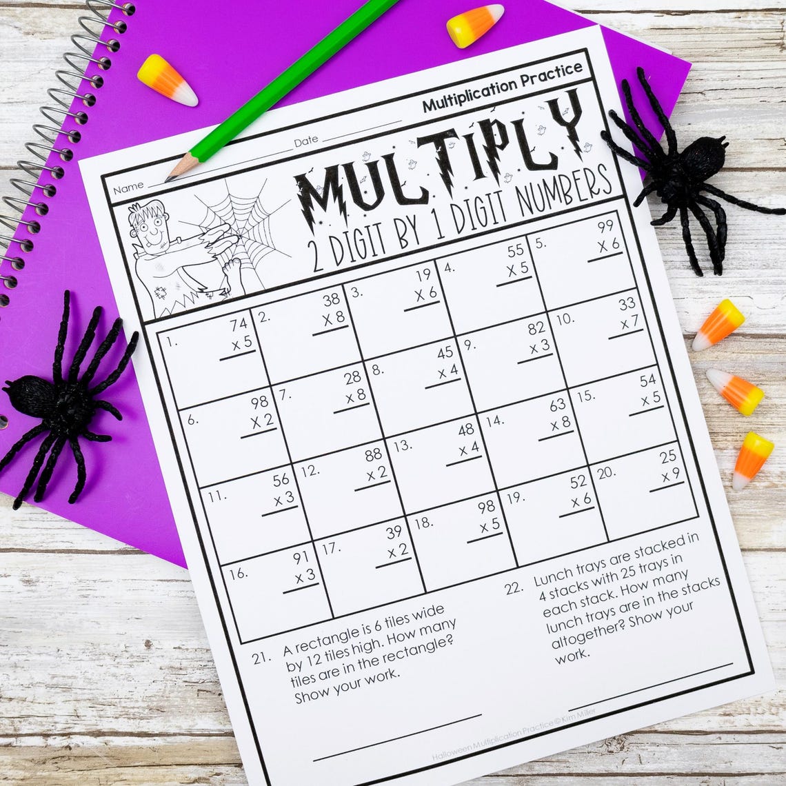 Halloween Activities Multiplication Practice Sheets Fall Math ...