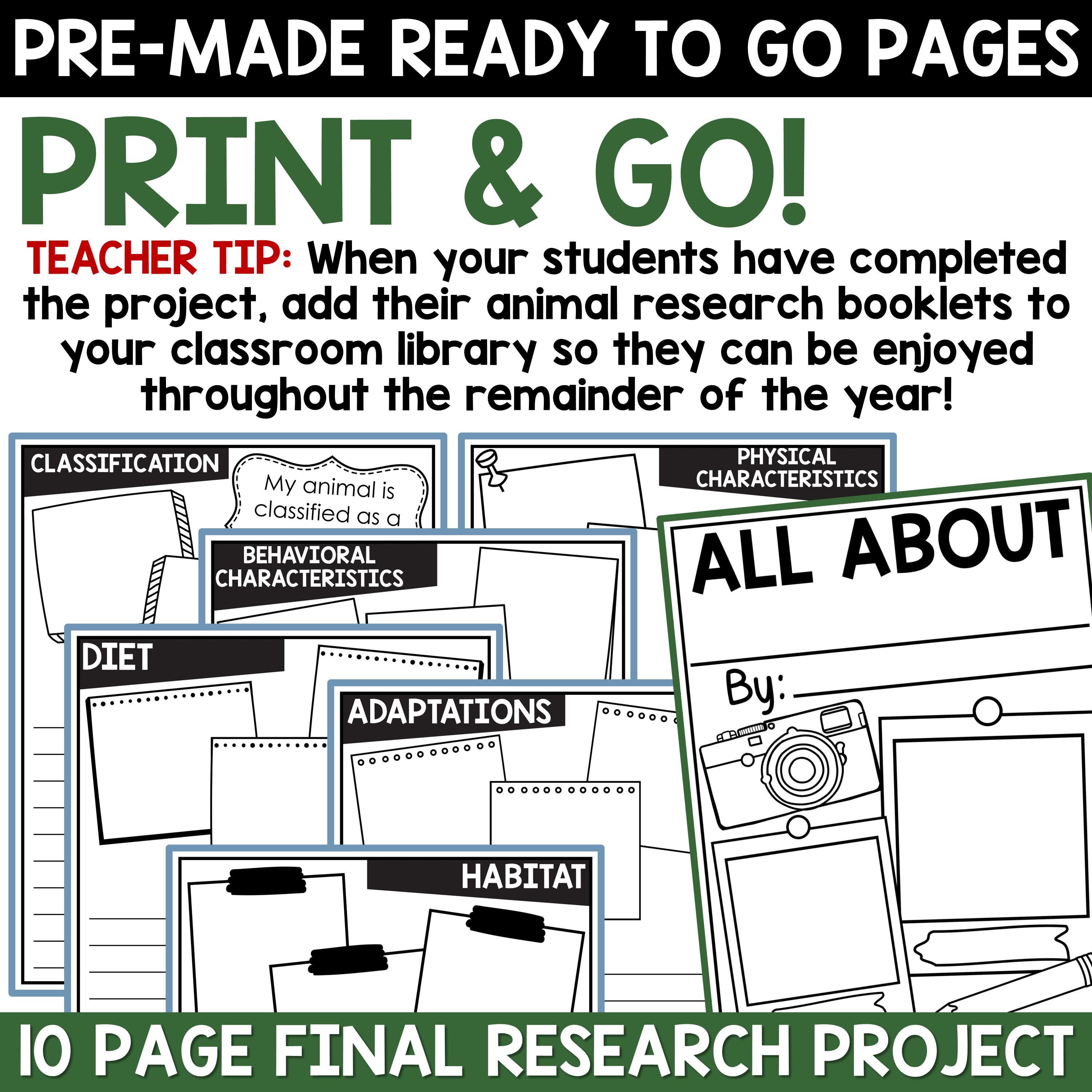 Animal Research Project Template | Report Notes & Writing Unit for ...