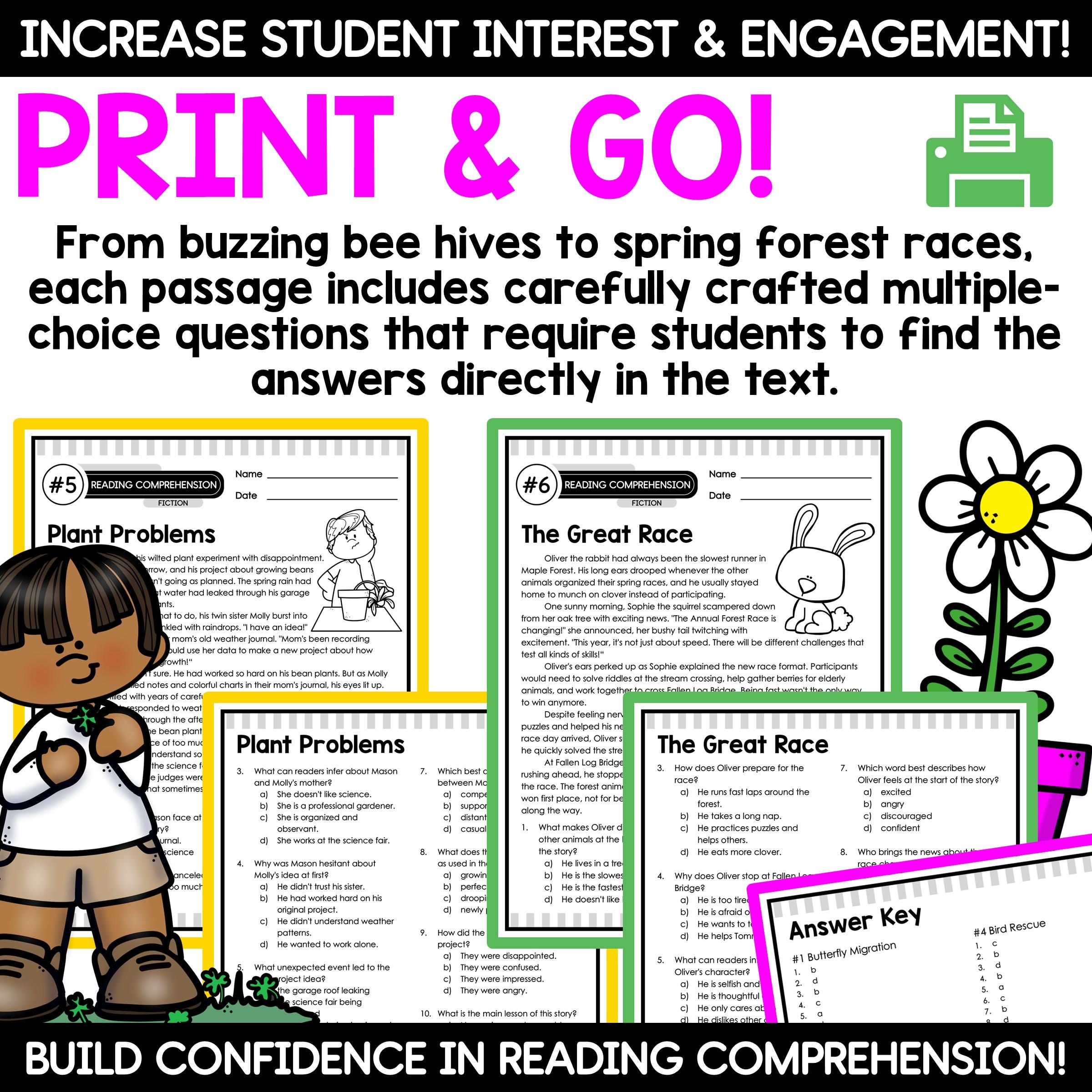 Spring Reading Activity | Comprehension Worksheets & Passages With ...