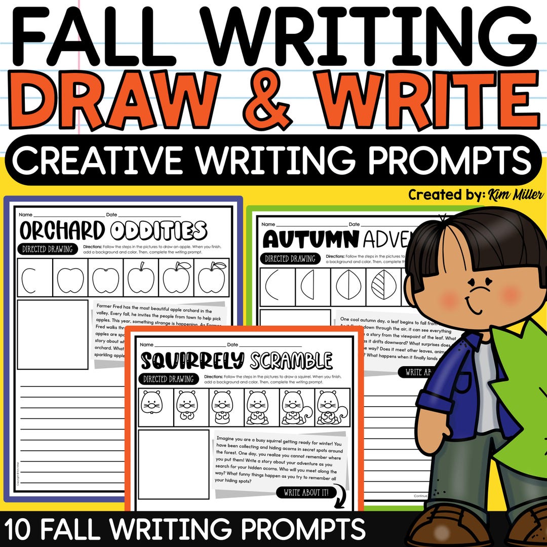Fall Writing Prompts, Draw and Write Activity, Thanksgiving Creative ...