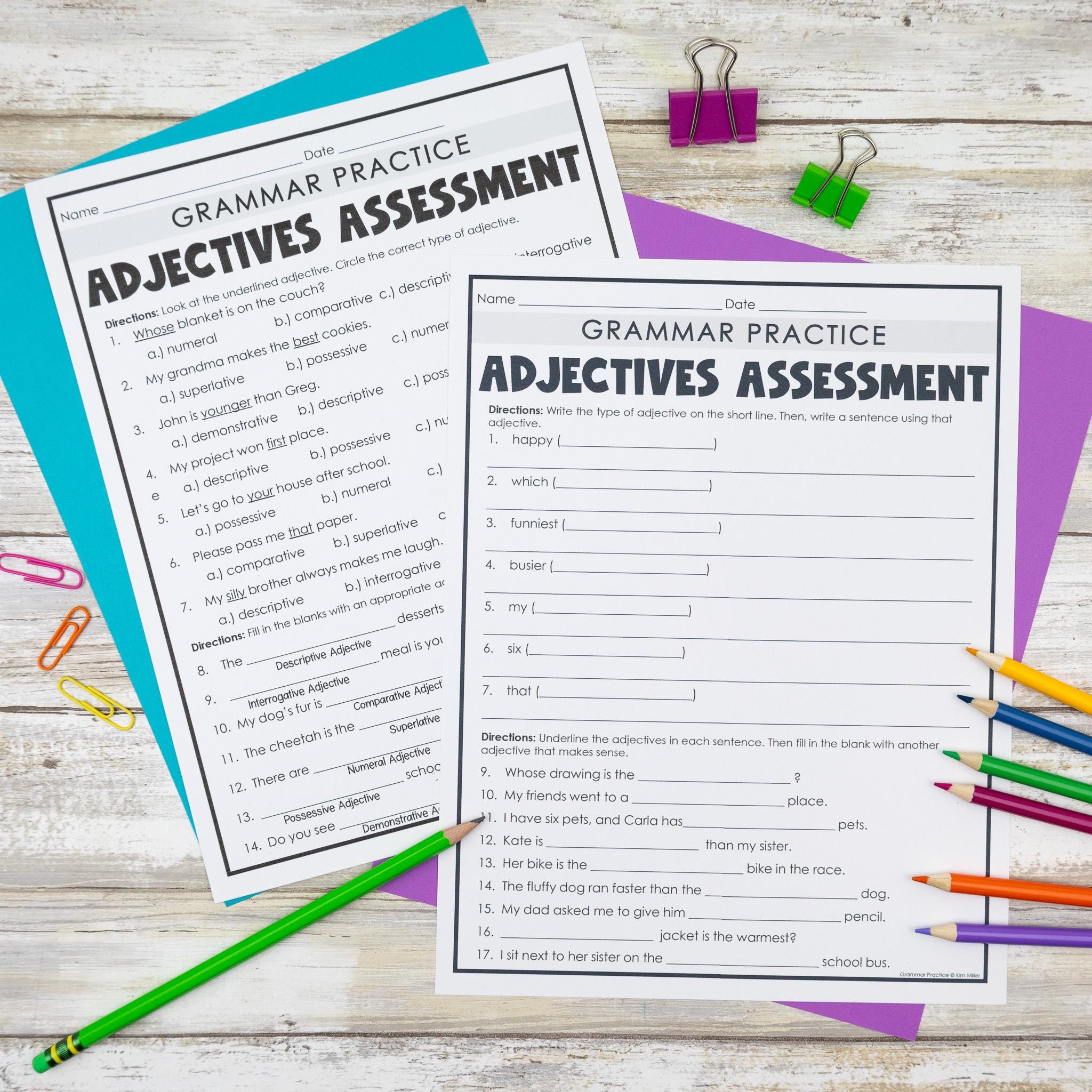 Parts of Speech Printable Worksheets, English Grammar Printable ...