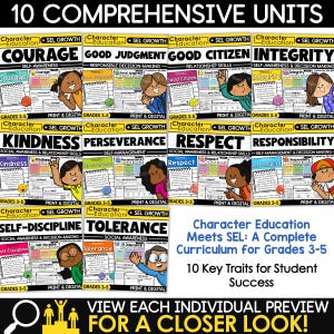 Character Education Social Emotional Learning Activities SEL Social ...