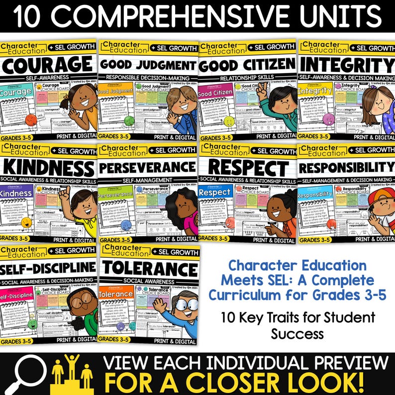 Character Education Social Emotional Learning Activities SEL Social ...