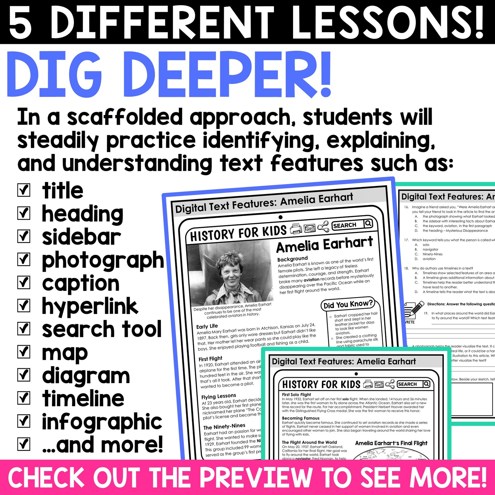 Nonfiction Text Features Worksheets, Informational Text, Reading ...