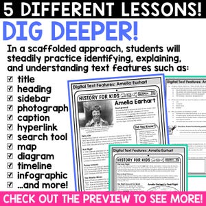 Nonfiction Text Features Worksheets, Informational Text, Reading ...