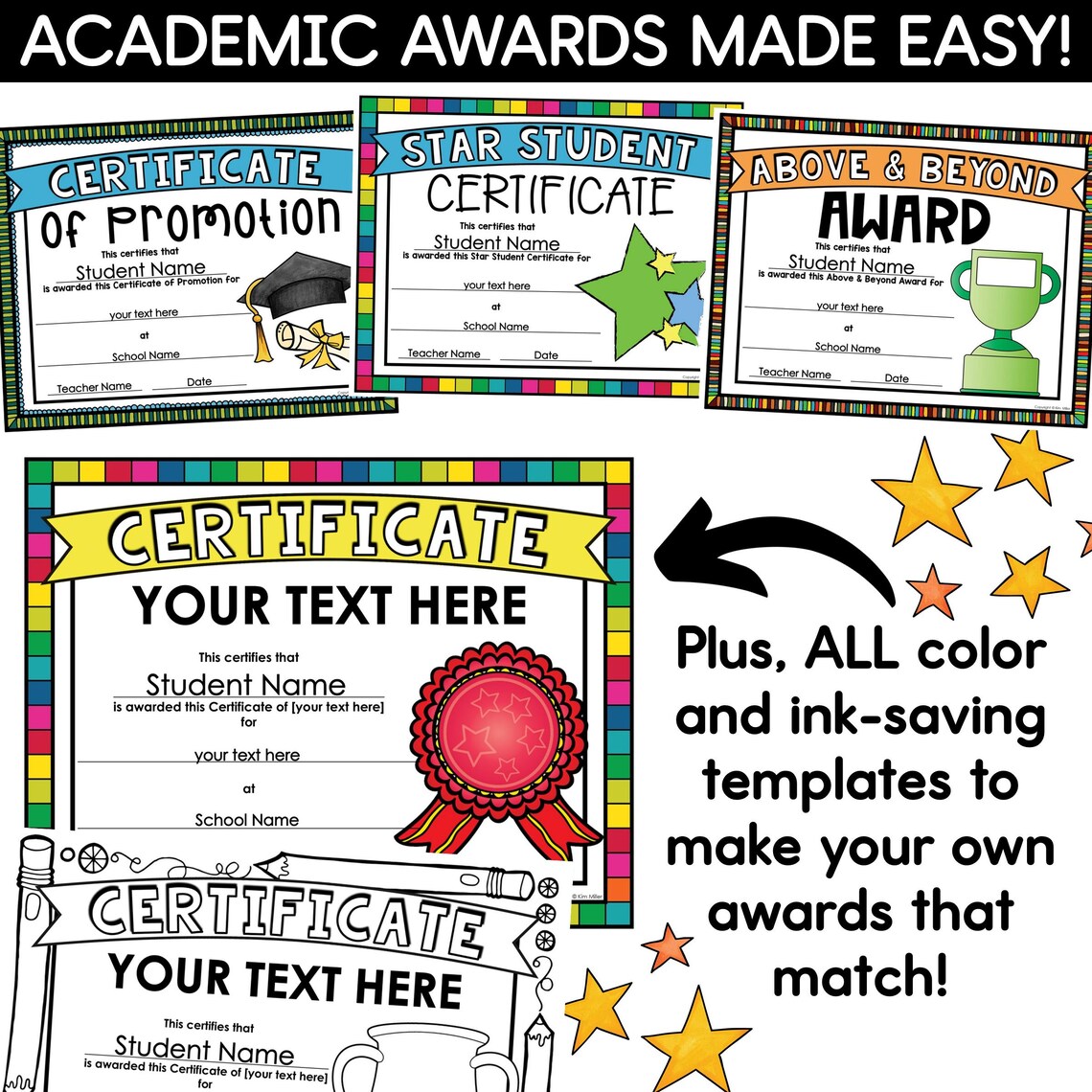 End of Year Academic Awards, Student Achievement Certificates for ...