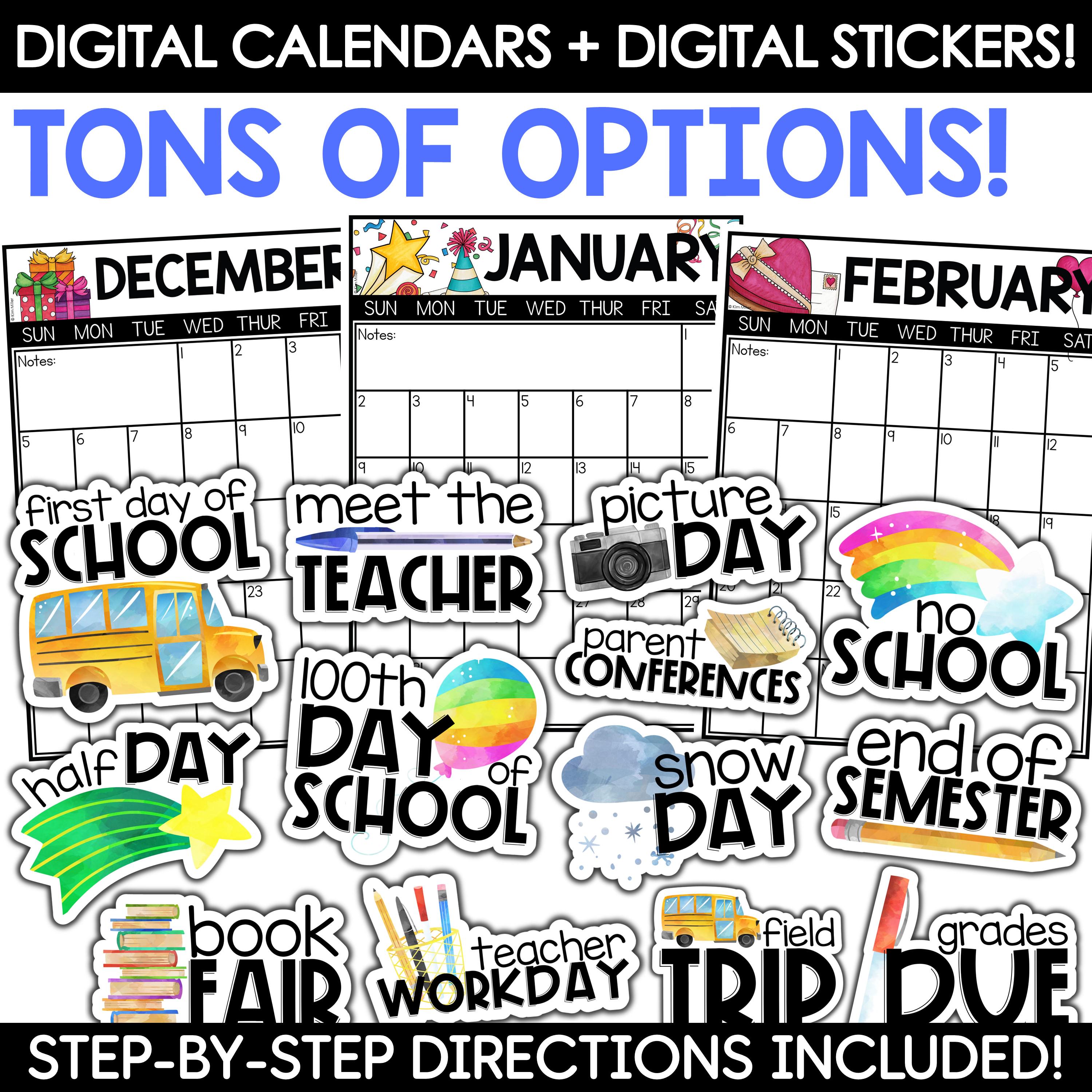 Teacher Calendar 2025-2026 | EDITABLE Monthly Calendar Templates ...