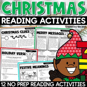 Christmas Reading Activities Worksheets Printables, No Prep Activities ...