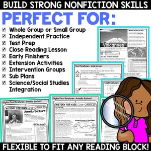 Nonfiction Text Features Worksheets, Informational Text, Reading ...