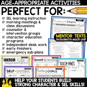 Character Education Social Emotional Learning Activities SEL Social ...