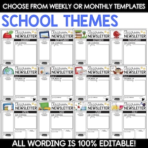 Editable Classroom Newsletters Monthly Weekly Templates for Parent ...