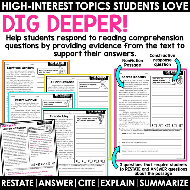 RACES Writing Strategy Posters & Anchor Chart | Text Evidence ...