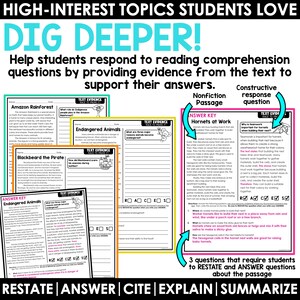 RACES Writing Strategy Anchor Chart Text Evidence Worksheets Reading ...