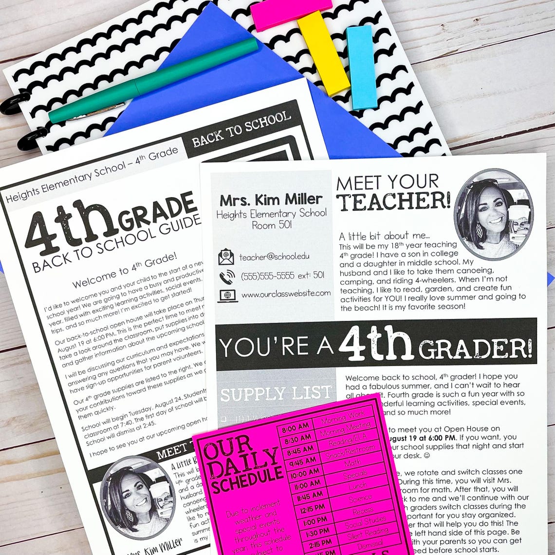 Welcome Back to School Letters and Forms Meet the Teacher Template ...