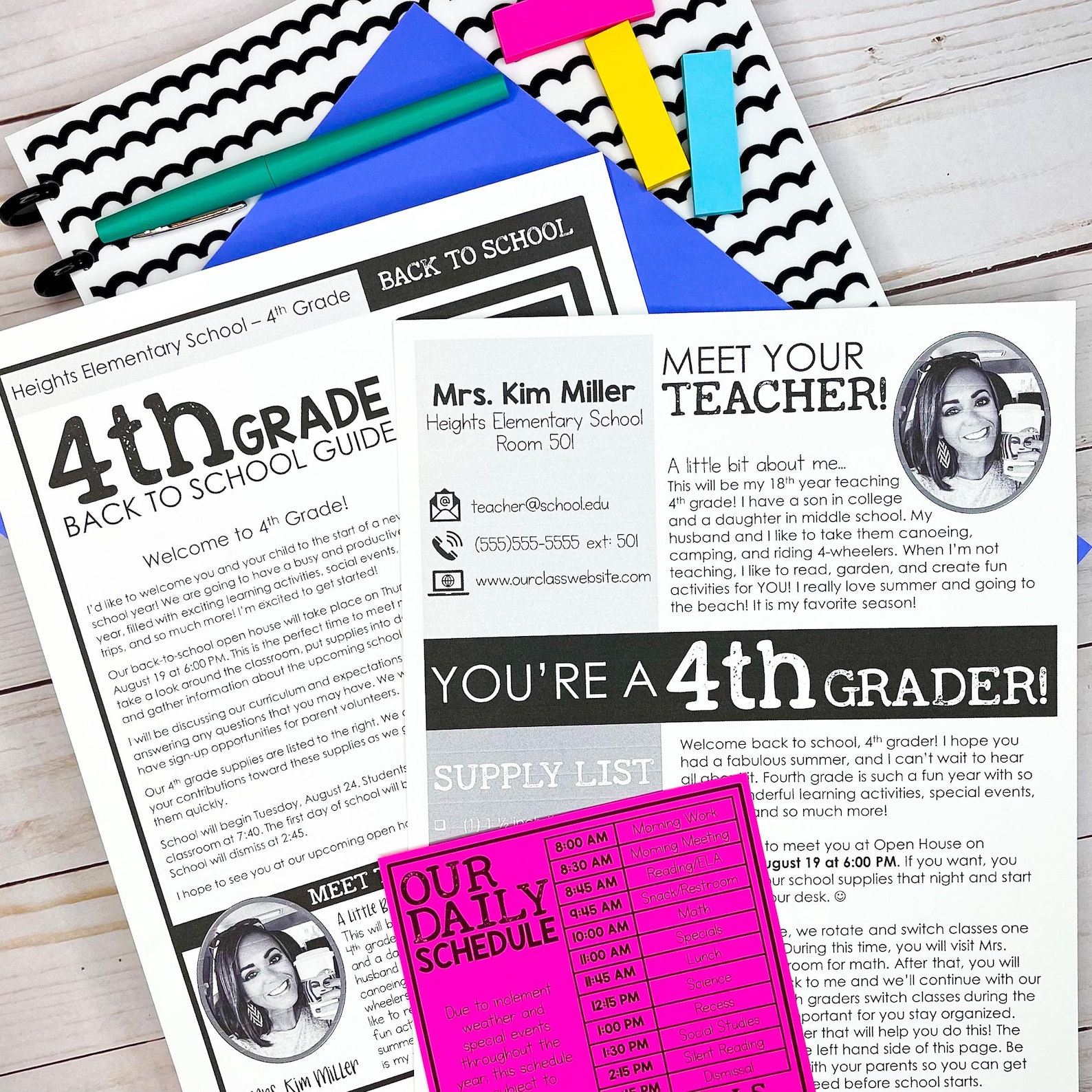 Welcome Back to School Letters and Forms Meet the Teacher Template ...