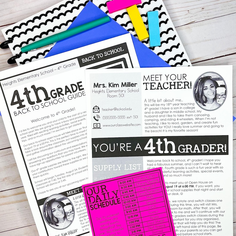 Welcome Back to School Letters and Forms Meet the Teacher Template ...
