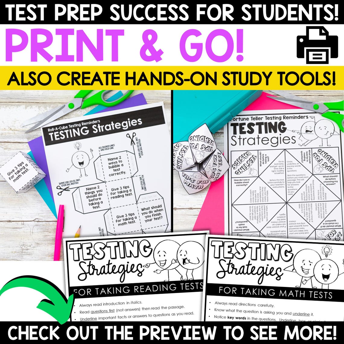 Test Taking Strategies & Motivational Games | Classroom Test Prep ...