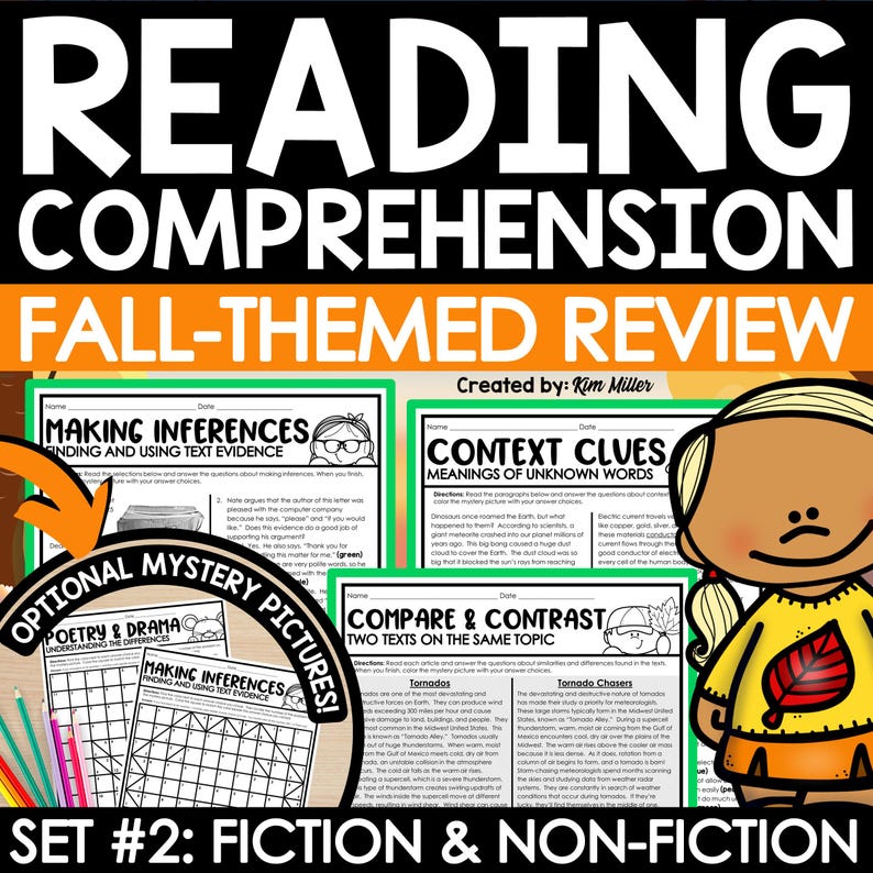Fall Autumn Reading Comprehension Passages Worksheets Printables 4th ...