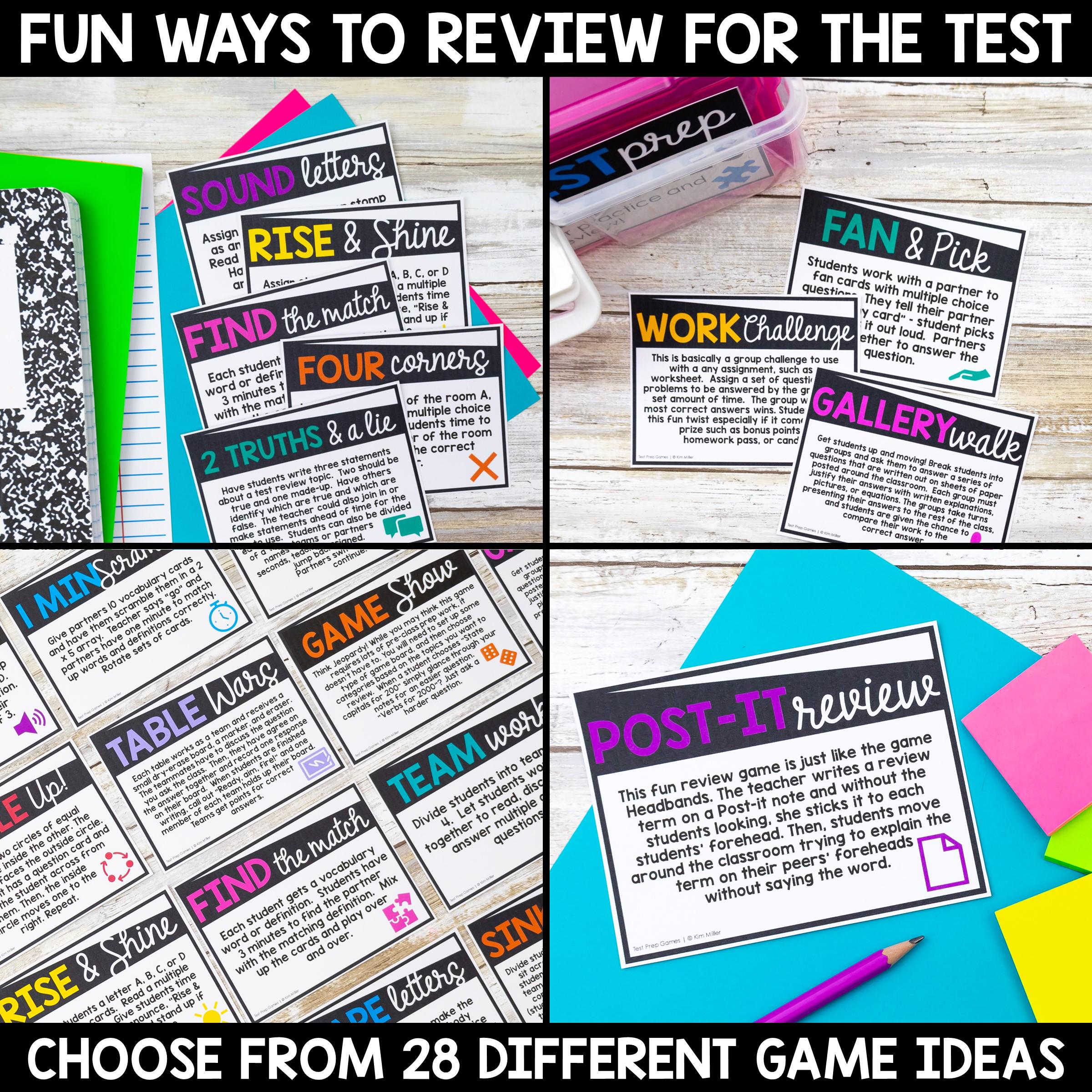 Test Taking Strategies & Motivational Games | Classroom Test Prep ...