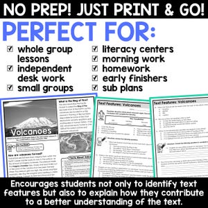 Nonfiction Text Features Worksheets, Informational Text, Reading ...
