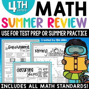 4th Grade Math Review Summer Math Worksheet, 4th Grade Math Printable ...