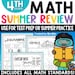 4th Grade Math Review Summer Math Worksheet, 4th Grade Math Printable ...