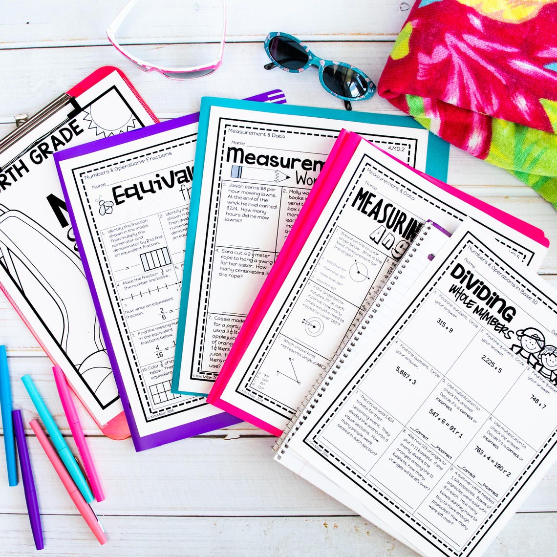 4th Grade Math Review Summer Math Worksheet, 4th Grade Math Printable ...